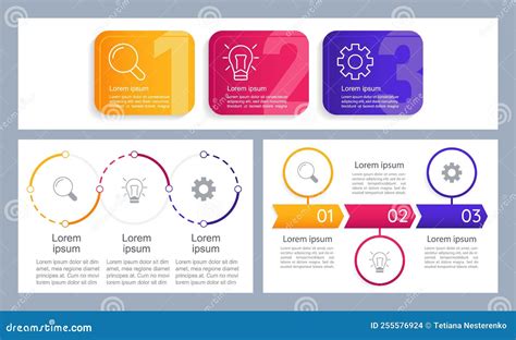 Research Infographic Chart Design Template Set Stock Vector Illustration Of Element