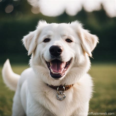 A Happy White Dog | Stable Diffusion Online