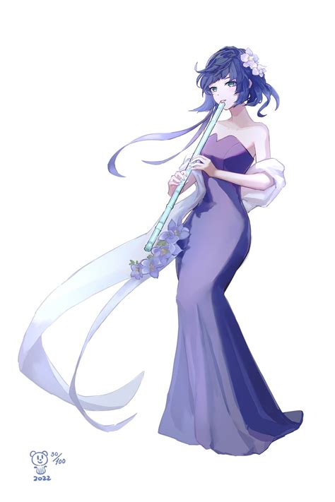 Yelan Genshin Impact Drawn By Bear Minstrel Danbooru