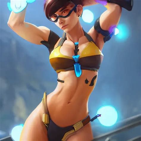 Overwatch Tracer In A Bikini Digital Art Pretty Stable Diffusion