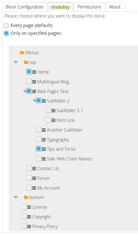 Displaying A Block Only On Certain Pages Documentation Phpmysql