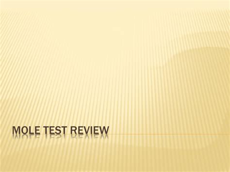 Mole Test Review Chemistry Calculations Formulas