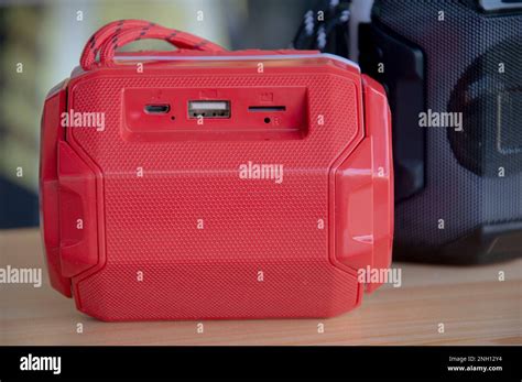 Mini Portable Speaker Bluetooth Speaker Red Speaker Stock Photo Alamy