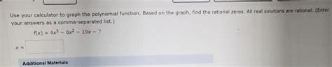 Solved Use Your Calculator To Graph The Polynomial Function Chegg