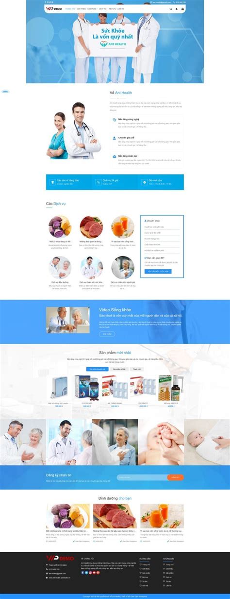 Source Code Mẫu Website Phòng Khám Dịch Vụ Y Tế Dược Phẩm 01 Chuẩn đẹp 2025 Themevip Source