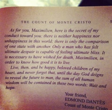 Edmond Dantes Quote From The Count Of Monte Cristo