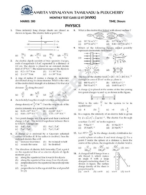 Monthly Test 1 Iit Kk Class12 Pdf