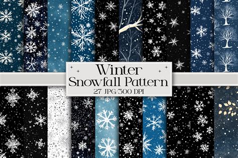 Winter Snowfall Pattern Graphic By Libbywishes · Creative Fabrica