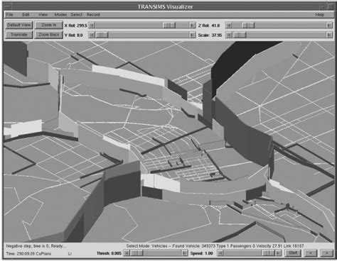 Transims Output Visualizer Displaying Cumulative Plan Data Above And