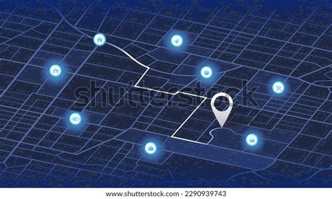 Isometric Map City Gps Pins Direction Stock Vector Royalty Free Shutterstock