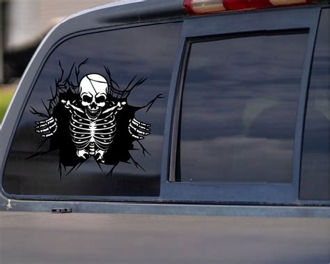Skeleton Decal Truck Window Decal Skeleton Decal For Car Goth Car Accessories Truck Decal For