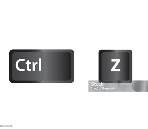 흰색 배경에 Ctrl Z 키 아이콘 웹 사이트 디자인 로고 앱 Ui용 키보드 바로 가기 아이콘입니다 플랫 스타일 Ctrl 및 Z 키보드 버튼 개념 제어에 대한 스톡 벡터