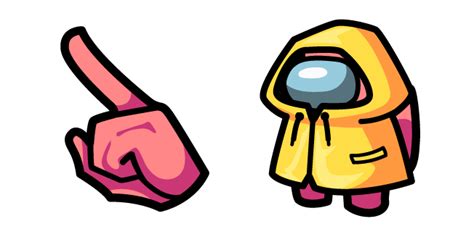 Among Us Pink Character In Yellow Raincoat Cursor Custom Cursor
