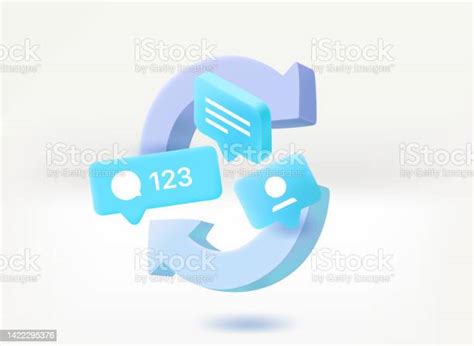 채팅 풍선과 함께 소셜 미디어 댓글 개념을 상쾌하게 3d 벡터 일러스트레이션 0명에 대한 스톡 벡터 아트 및 기타 이미지 0명 3차원 형태 Istock