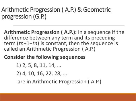 Lecture 5 Arithmetic Progression And Geometric Progressionpdf Lecture 5 Arithmetic Progression And Geometric Progressionpdf