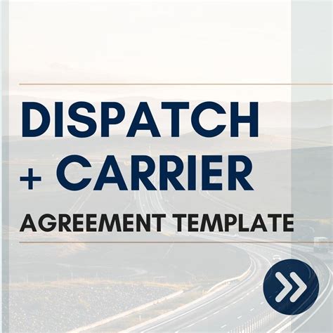 Clear Concise And Comprehensive Dispatch Agreement Template Etsy
