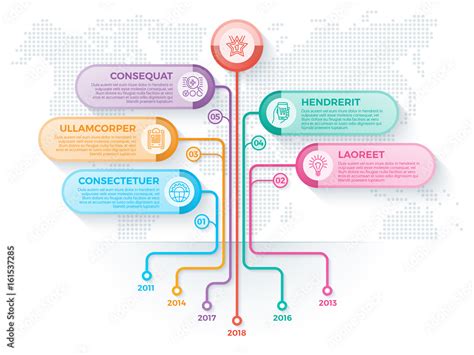 Tree Infographics Template With 6 Branches Options And Root Stock