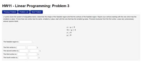 solved hw11 linear programming problem 3 previous problem
