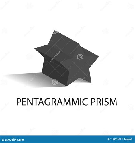Pentagrammic Prism Geometric Figure Of Black Color Stock Vector Illustration Of Creative