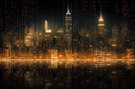 premium ai image a digital representation of a city skyline created