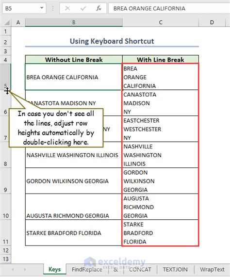 how to insert a line break in excel 3 methods exceldemy
