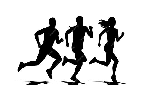 Premium Vector People Running Silhouettes Vector Illustration