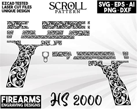 hs 2000 firearms scroll work laser engraving design firearms scroll work scroll pattern