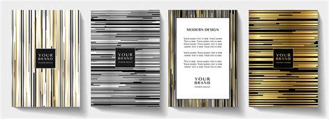 모던 한 블랙 스트라이프 커버 프레임 디자인 세트 프리미엄 골드 실버 블랙 컬러의 럭셔리 크리에이티브 다이나믹 라인 패턴 0명에 대한 스톡 벡터 아트 및 기타 이미지