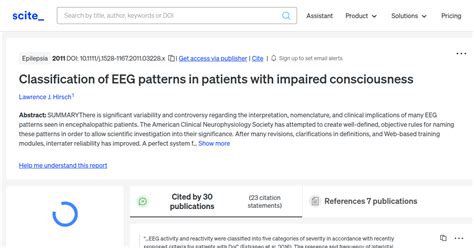Classification Of Eeg Patterns In Patients With Impaired Consciousness Scite Report