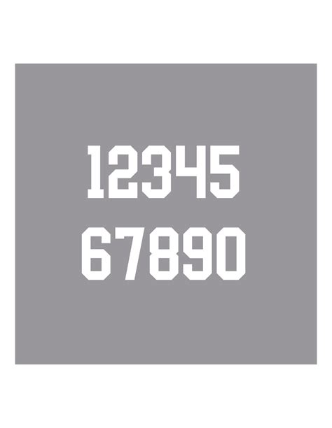 Autocolante De Números Para Capacete Ou Taco Tipo De Letra Universitário Branco Grande