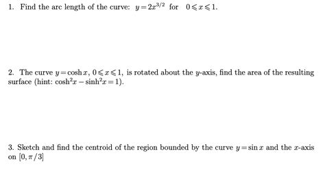 solved 1 find the arc length of the curve y 2x3 2 for