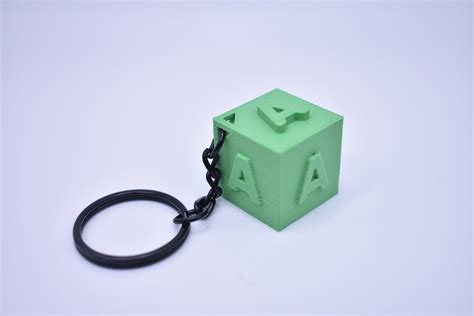 Personalized 3d Cube Keychain Custom Initial Single Letter 3d Printed