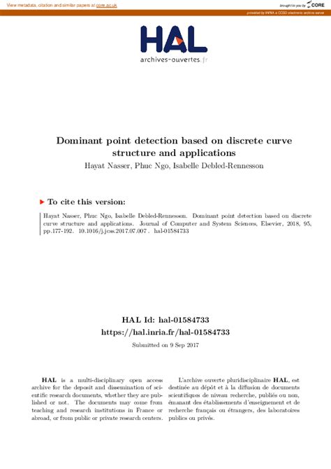 pdf dominant point detection based on discrete curve structure and