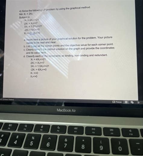 solved 4 solve the following lp problem by using the