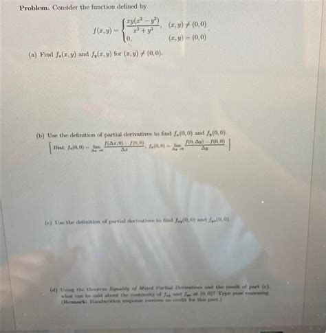Solved Problem. Consider the function defined by | Chegg.com