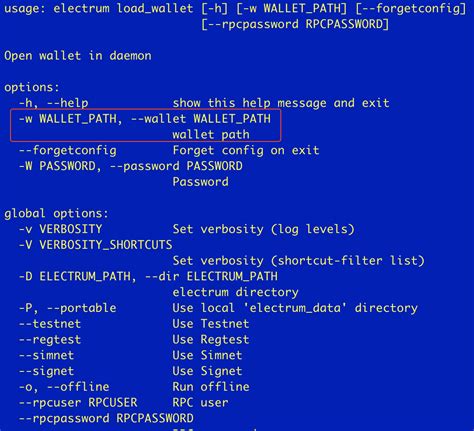 electrum load wallet through json rpcs does not accept wallet