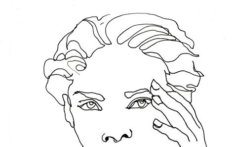 Art Pen And Ink Drawing Illustration Sexy Beautiful Woman Hand At Face
