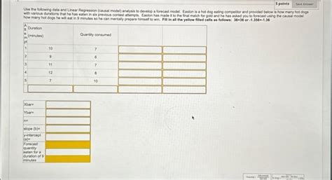 Solved Use The Following Data And Linesr Regression Causal
