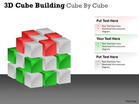 Business Framework Model D Cube Building Cube By Cube Sales Diagram