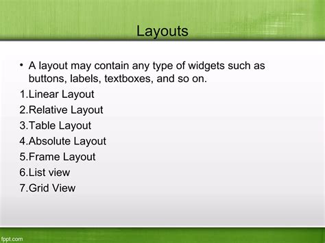 Android Layouts Ppt