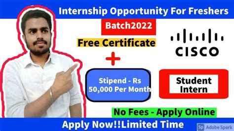 Internship Opportunity At Cisco For Batch Customer Success Specialist Internships Cisco