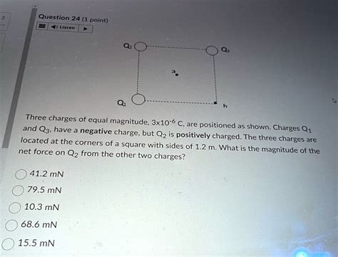 Solved Question 241 Point Three Charges Of Equal Magnitude3x10 6 C
