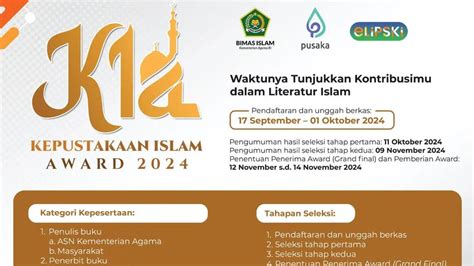 Dorong Ekosistem Literasi Kemenag Buka Pendaftaran“kepustakaan Islam Award 2024” Jendela Islam
