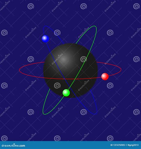 Atomic Nucleus With Electrons Stock Vector Illustration Of Green