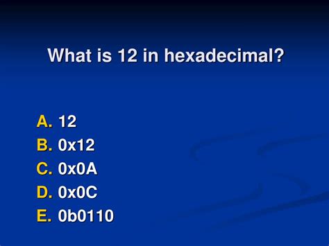 Ppt Binary Lesson 7 Review Of Binary And Hexadecimal Powerpoint
