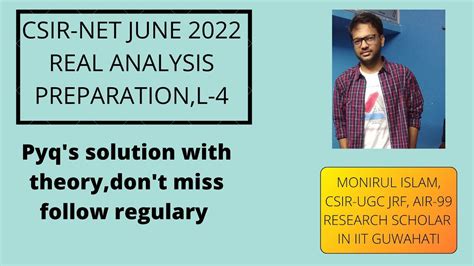 Real Analysislecture 4csir Net Jrf Theorypyqs Solution Please See