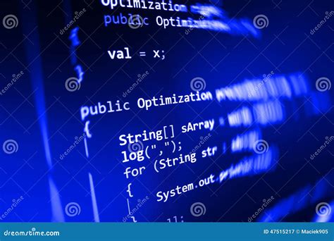 Programming Coding Source Code Screen Stock Image Image Of Hand Coding