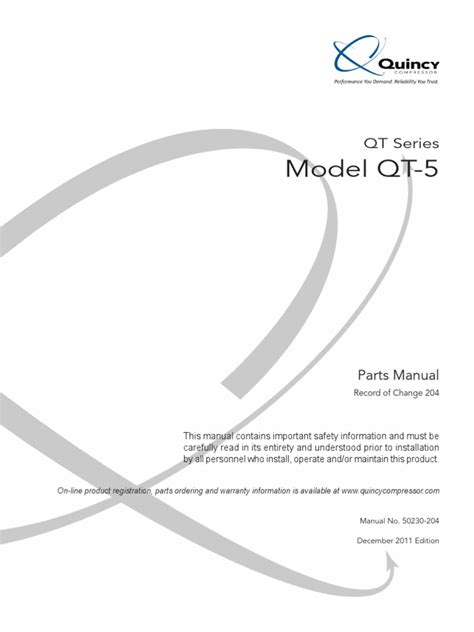 Quincy Qt Series Model Qt 5 Pdf Valve Cylinder Engine