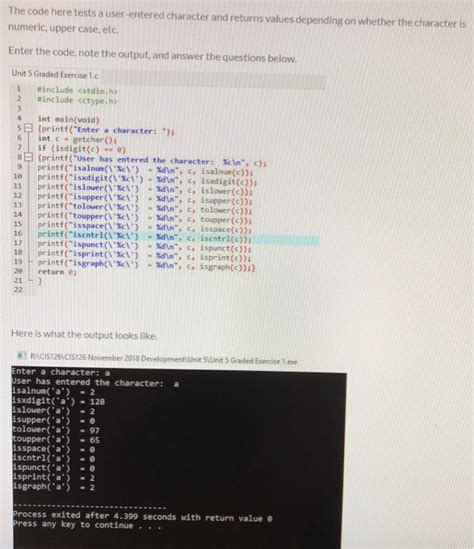 Solved The Code Here Tests A User Entered Character And