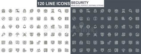 Cybersecurity Icons Line Stock Illustrations 4283 Cybersecurity